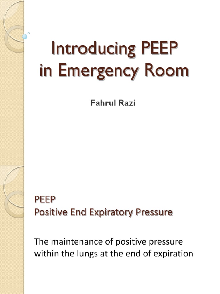 8 - PEEP in Emergency Room | PDF | Lung | Respiratory System
