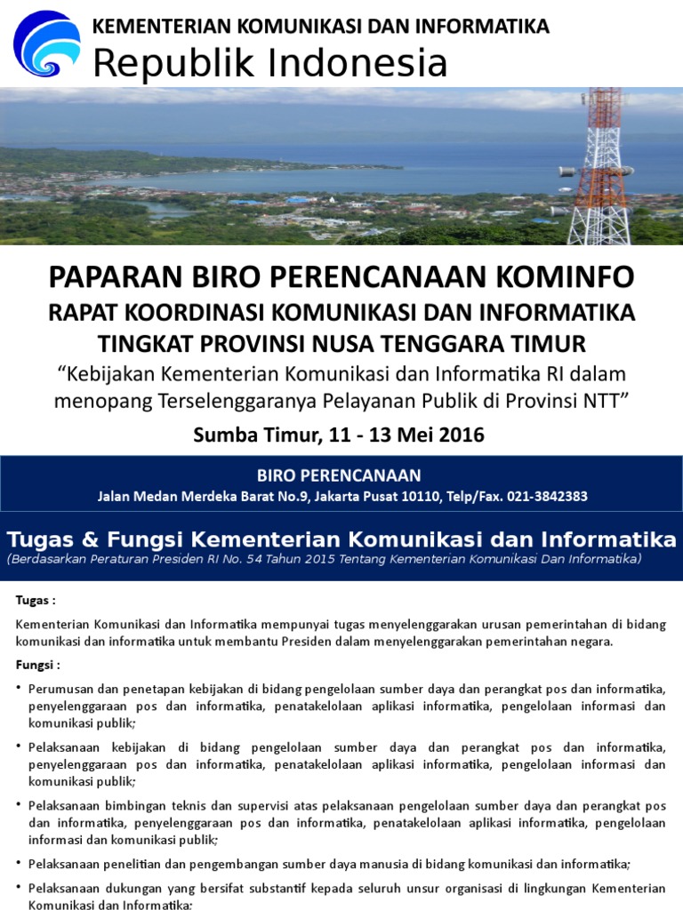 Presentasi Biro Perencanaan Kominfo | PDF