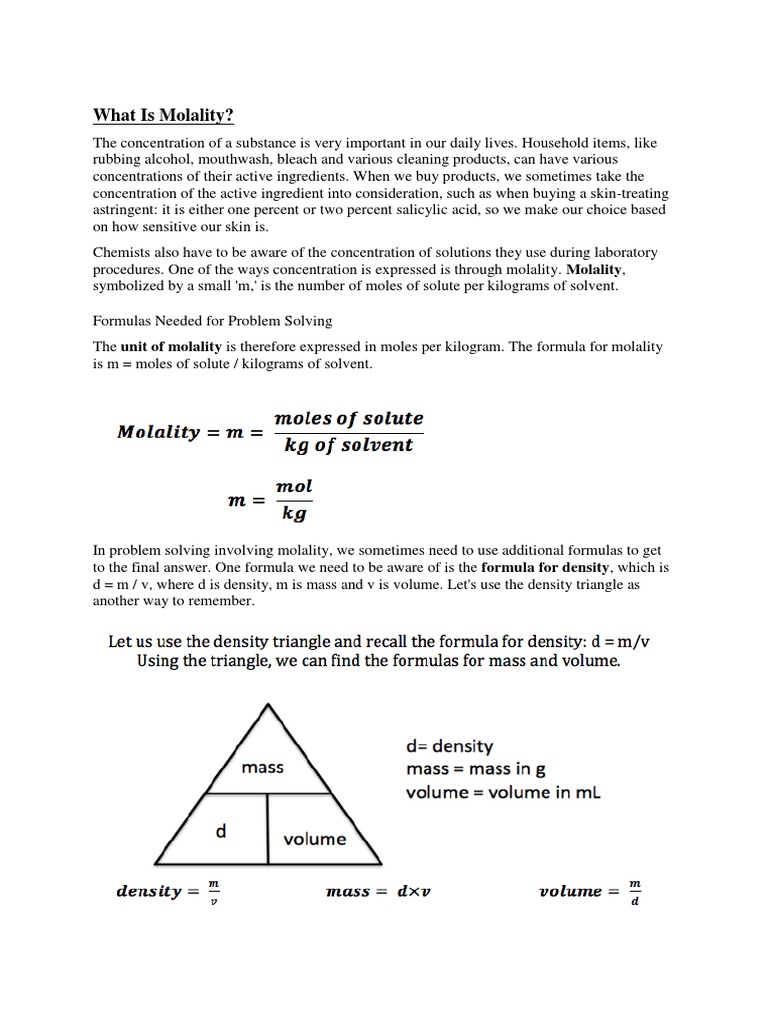Molality Equation