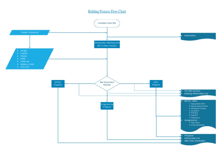 Bidding Process Flow Chart: Tender Docuemnt Nomination | PDF
