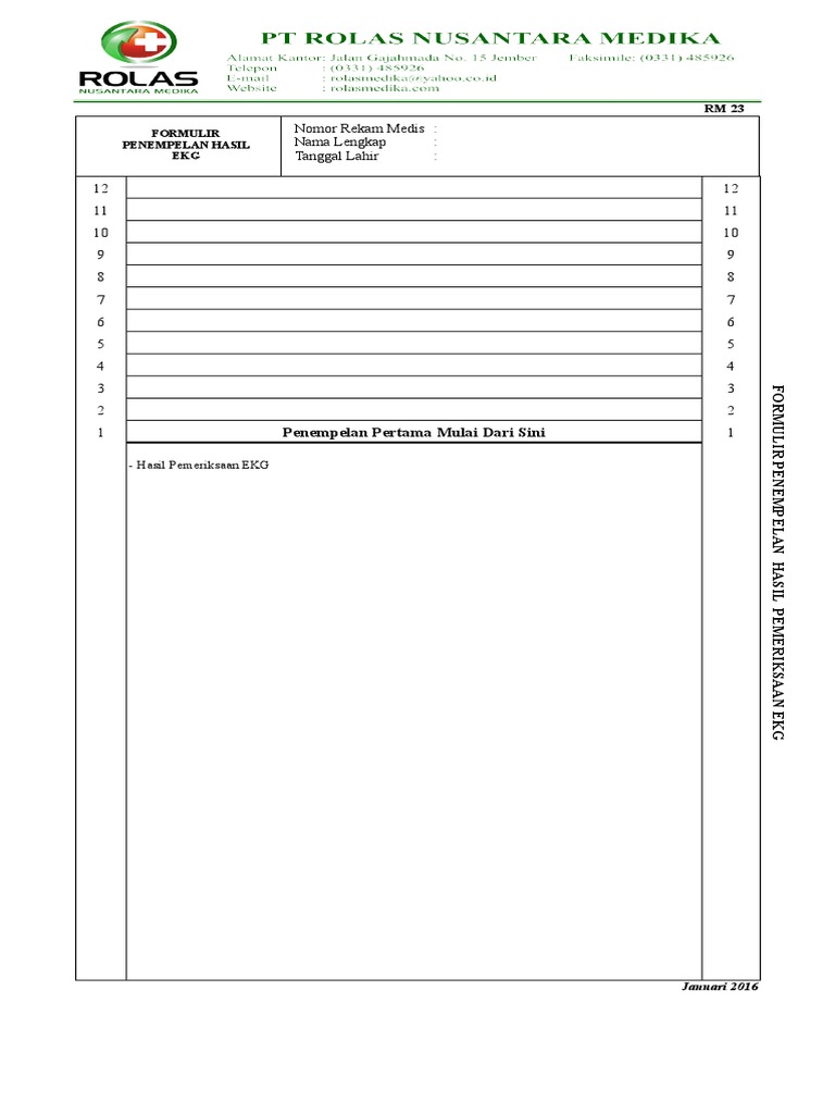 RM 23. Form Penempelan Hasil Ekg | PDF
