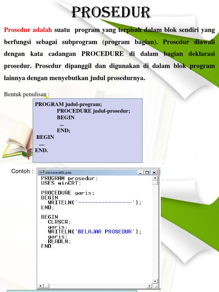PROSEDUR Dalam Pascal | PDF