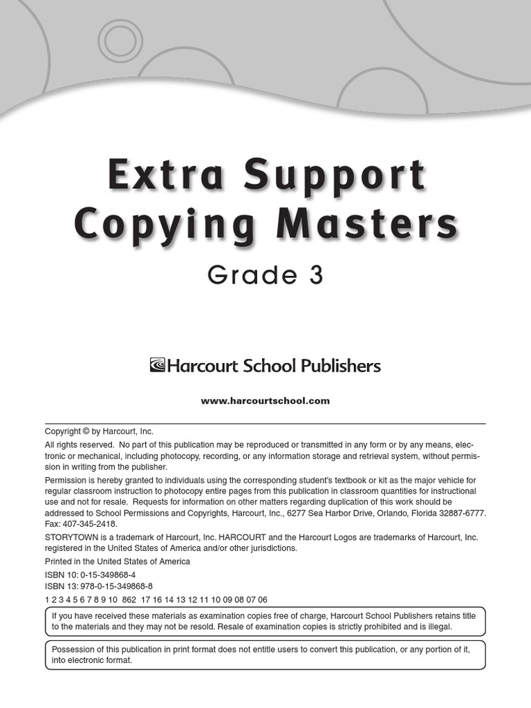 Storytown Extra Support Copying Masters Grade 3 | PDF | Patchwork ...