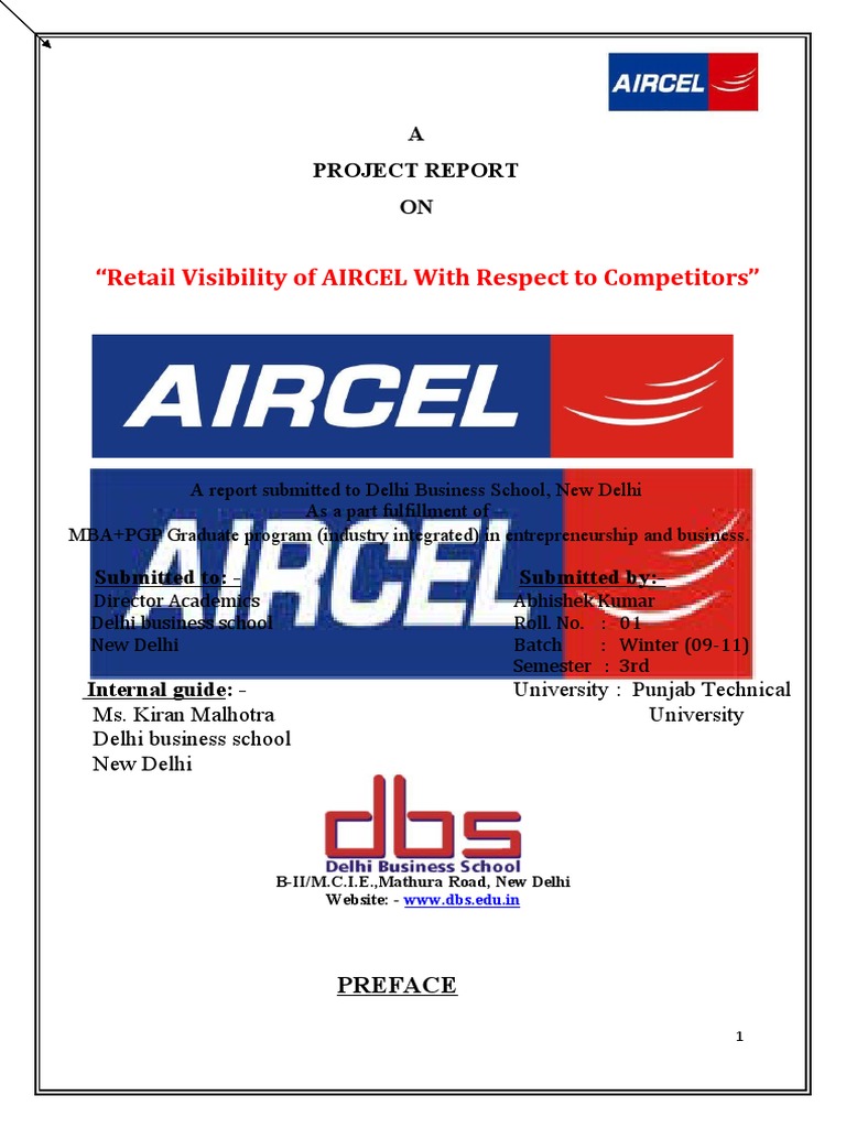 Retail Visibility Project of Aircel | PDF | Internet Access | Survey Methodology