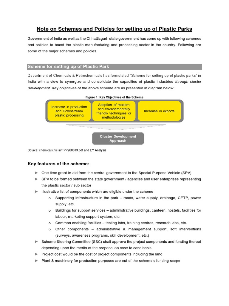 Note On Schemes and Policies For Setting Up of Plastic Parks | PDF ...