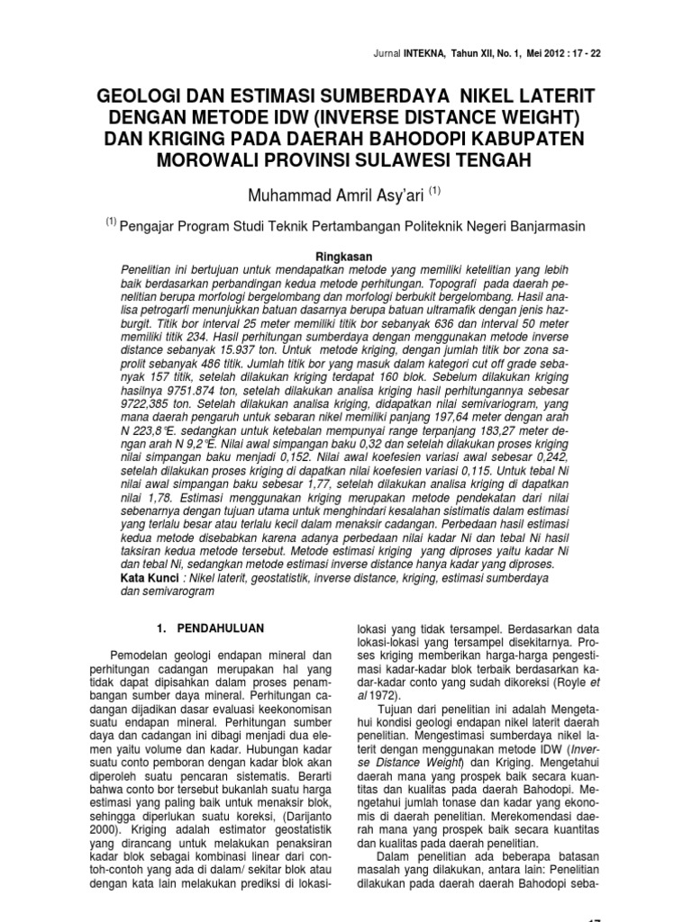 Estimasi IDW Dan Krigging | PDF