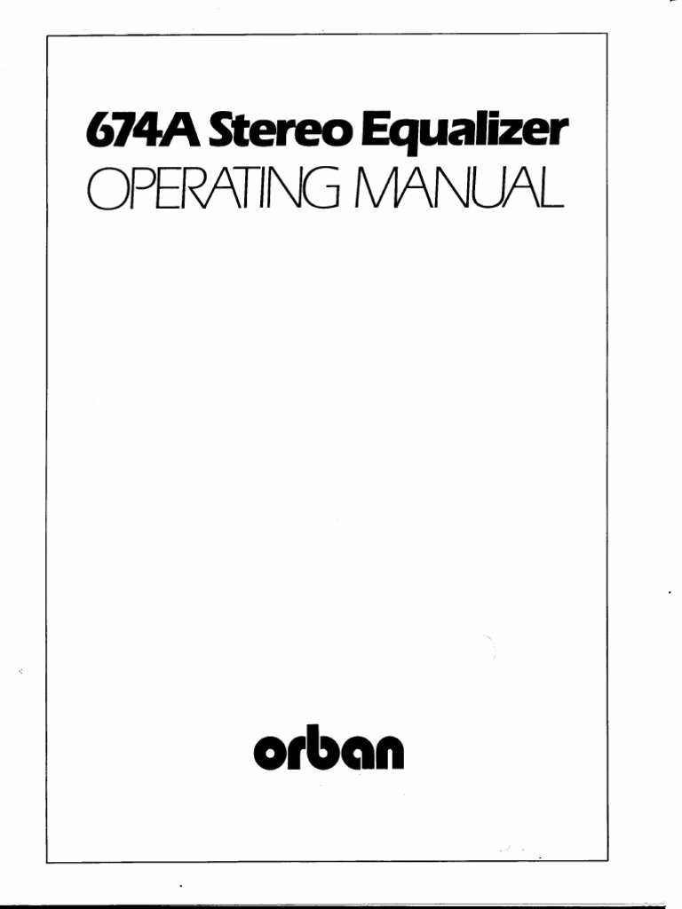 Orban 674A Manual PDF | PDF