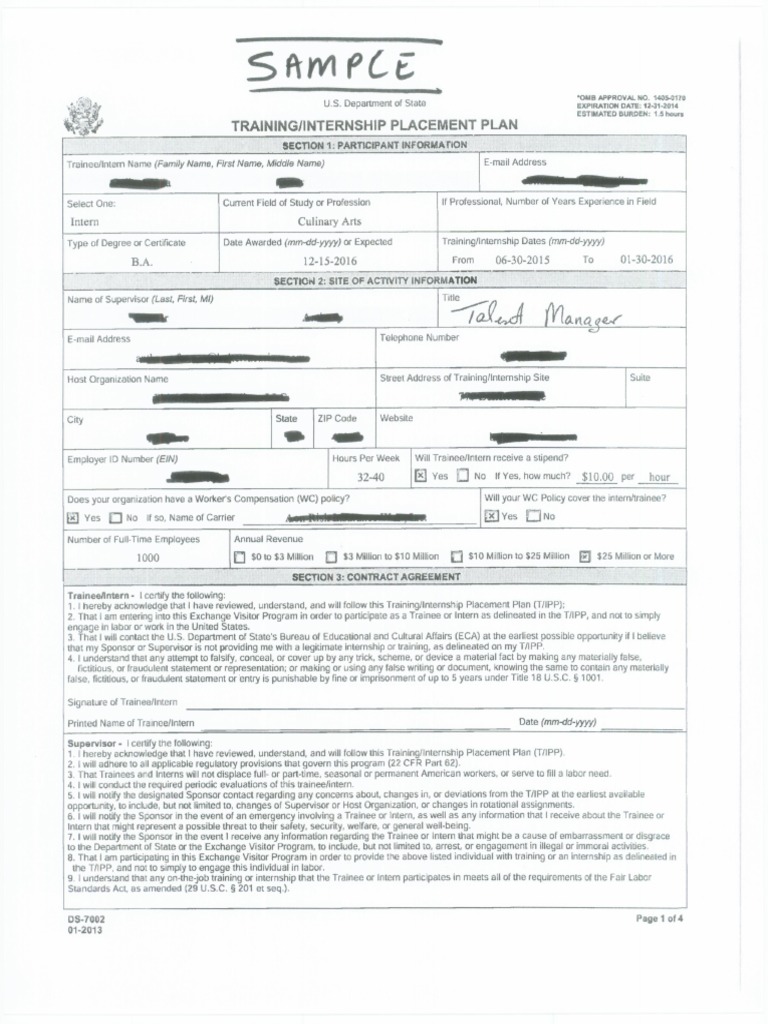 Training Internship Placement Plan Sample | PDF
