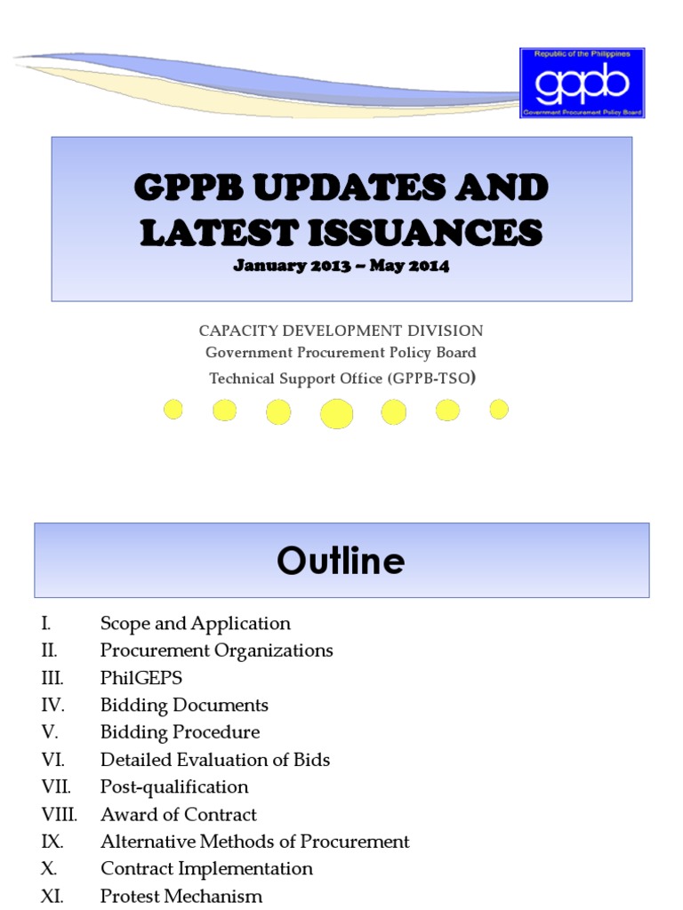 GPPB Updates: Procurement Guidelines 2013-2014 | PDF | Joint Venture ...