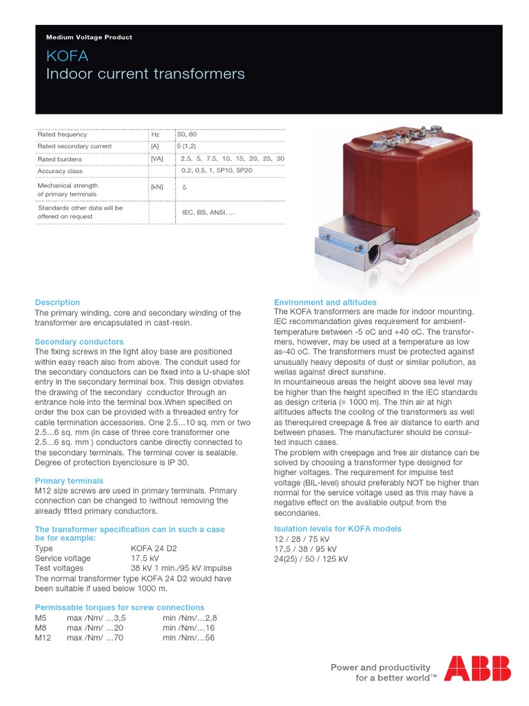 KOFA | PDF | Transformer | Electricity