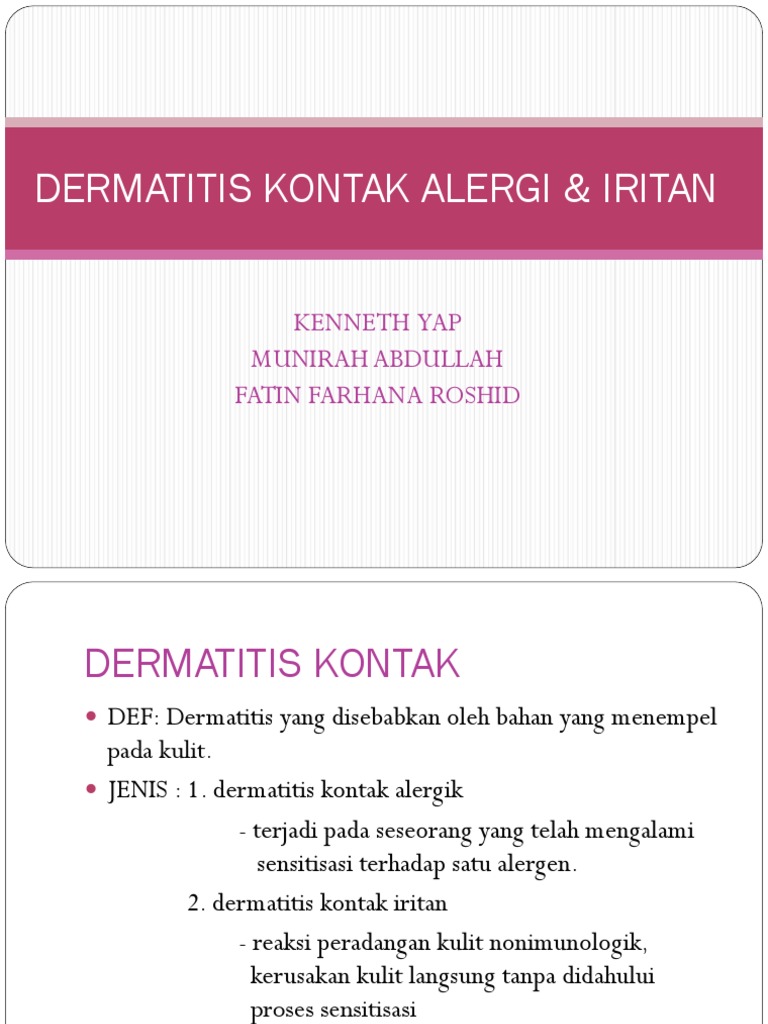 Dermatitis Kontak Alergi & Iritan | PDF