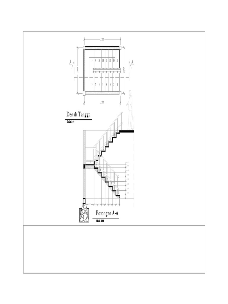 Denah Tangga Potongan A-A PDF | PDF
