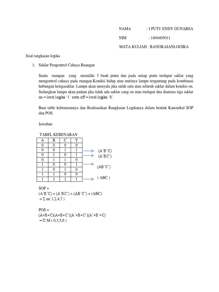 Rangkaian Logika Saklar Lampu Ruangan | PDF