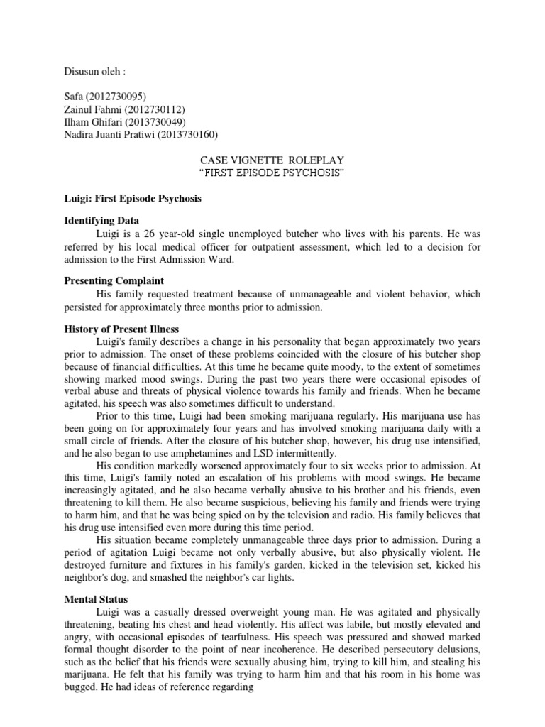 Case Vignette Roleplay | Psychosis | Antipsychotic