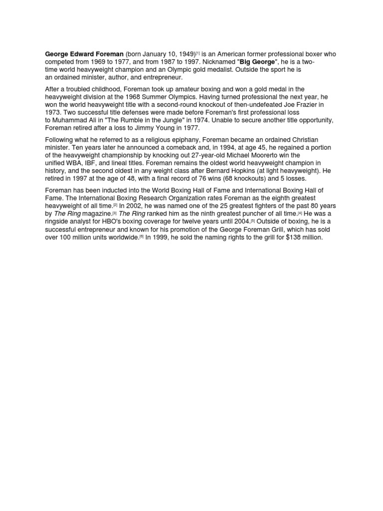 George Edward Foreman | PDF