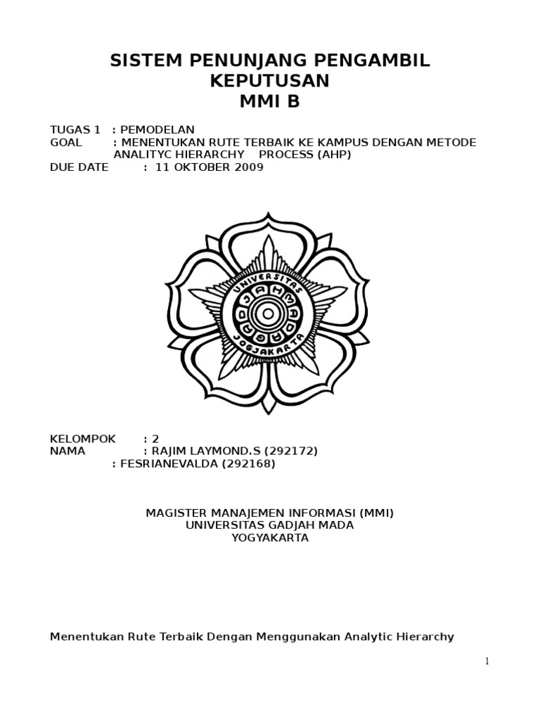 SPK Dengan Pemodelan AHP (Analytic Hierarchy Process) | PDF