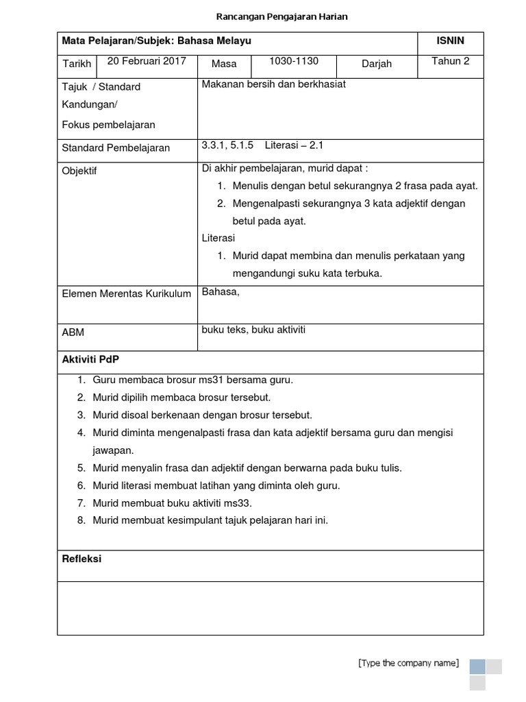 RPH BM Tahun 2 Minggu 8 | PDF | Seni & Disiplin Bahasa