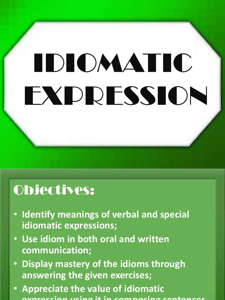 Idiomatic Expression | PDF