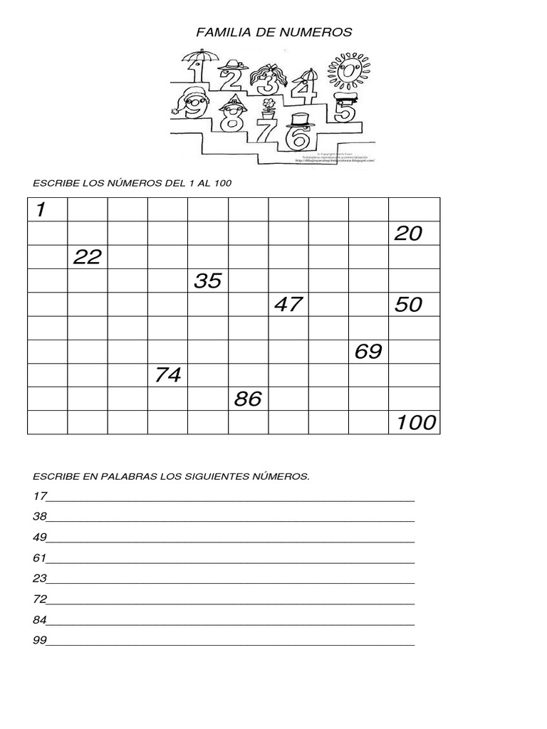 Familia de Numeros 2° | PDF