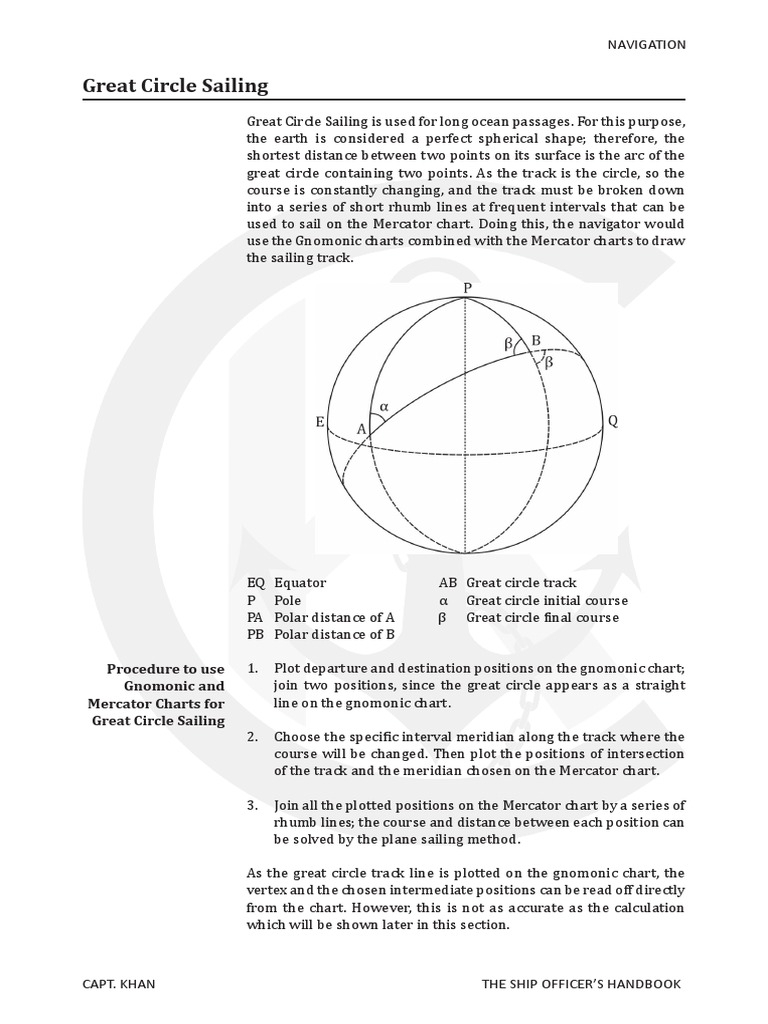 Great Circle Sailing PDF | PDF | Latitude | Triangle