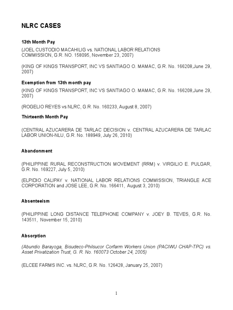 NLRC Cases | PDF | Manila | Certiorari