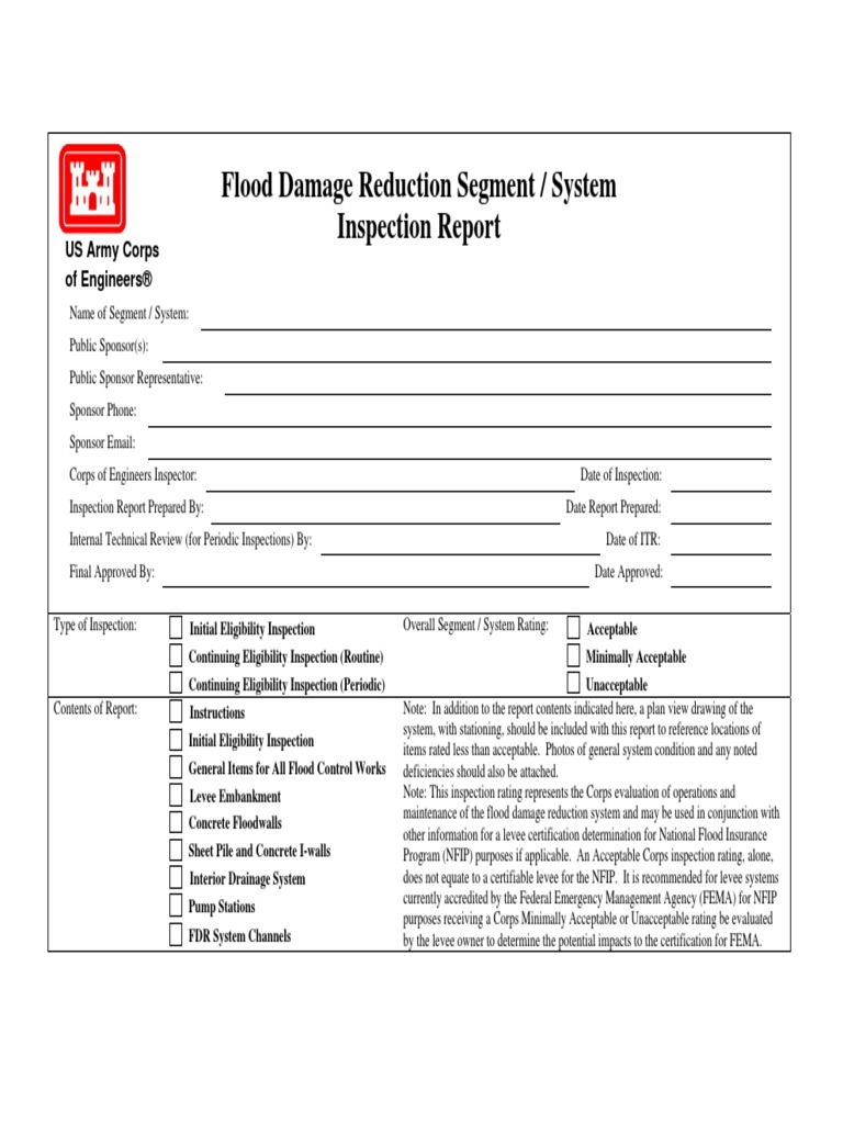 Flood Damage Reduction Segment - System Inspection Report | PDF | Levee ...