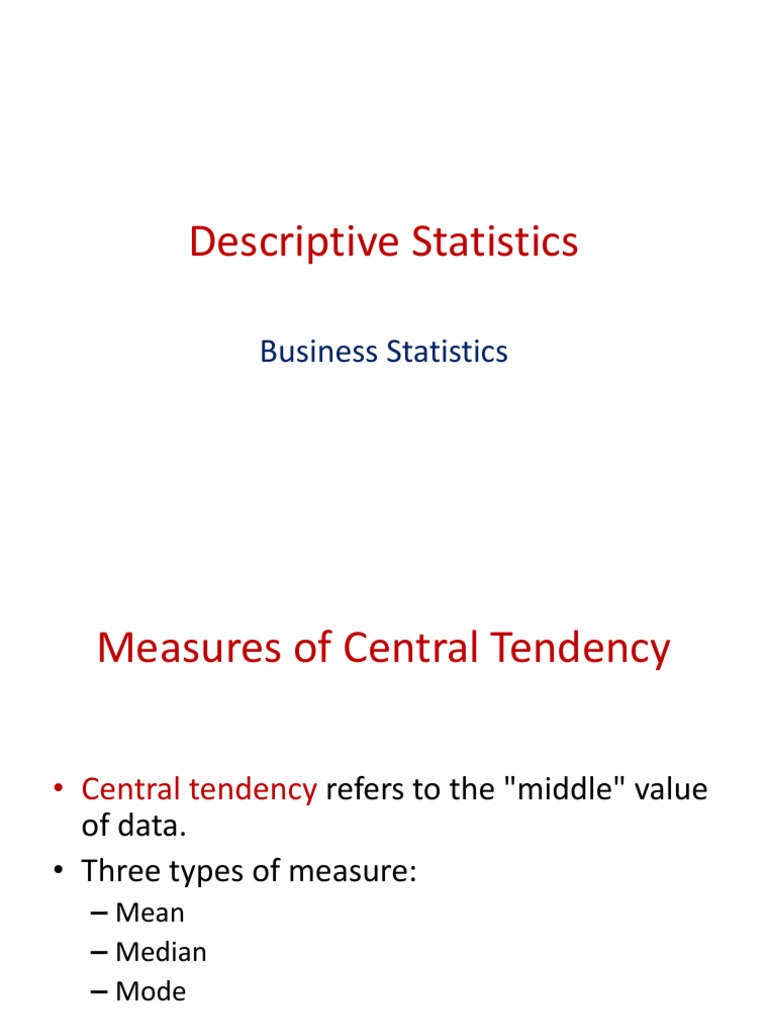 Descriptive Statistics 1 | PDF | Arithmetic Mean | Percentile