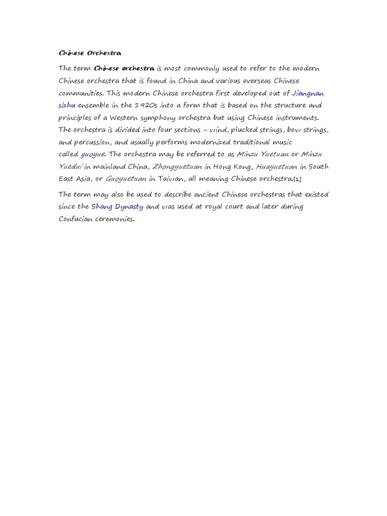 Jiangnan Sizhu: Chinese Orchestra | PDF