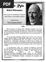 Understanding The Self: Gilbert Ryle | PDF | Epistemology | Metaphysics