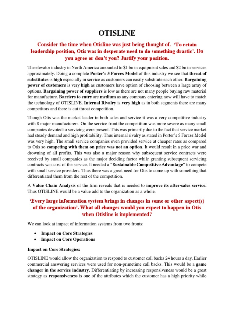 C11 Otisline | Download Free PDF | Strategic Management | Profit ...