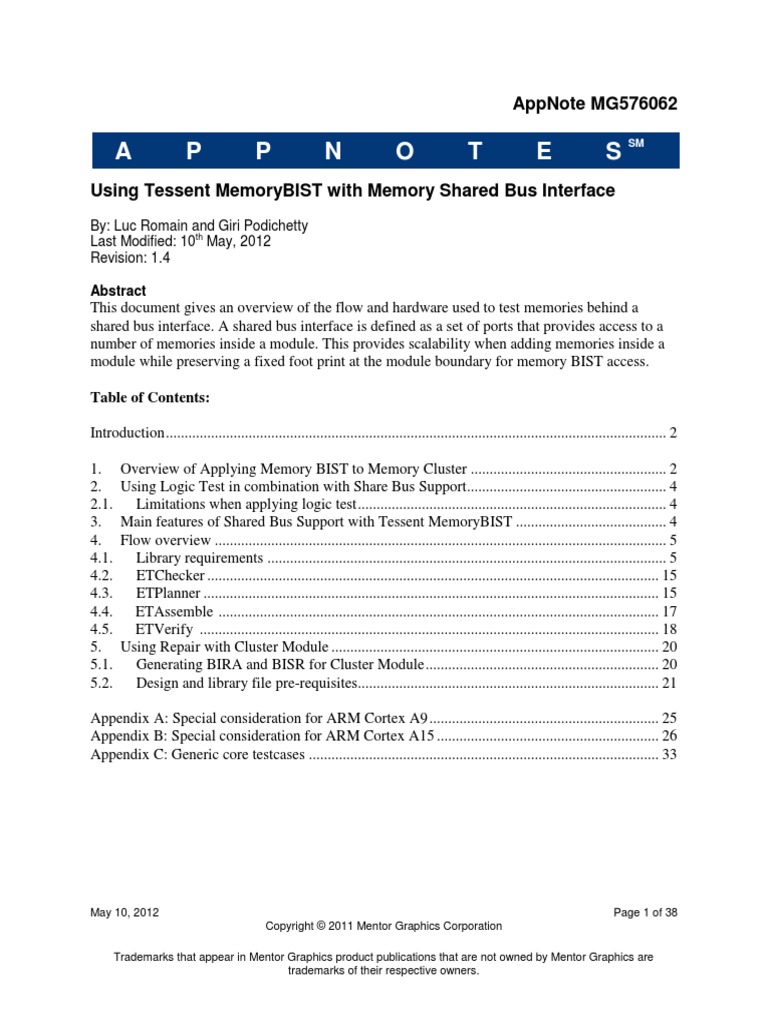 Tessent AppNote Memory Shared BUS | PDF | Computer Data Storage | Input ...