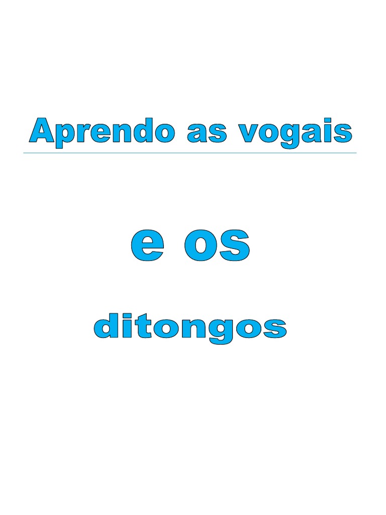 Aprendo Os Ditongo e Vogais PDF | PDF