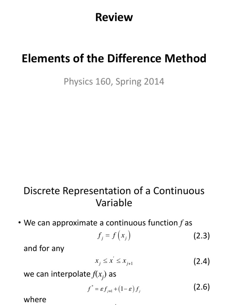Discretization Methods for Solving Differential Equations: An Overview ...