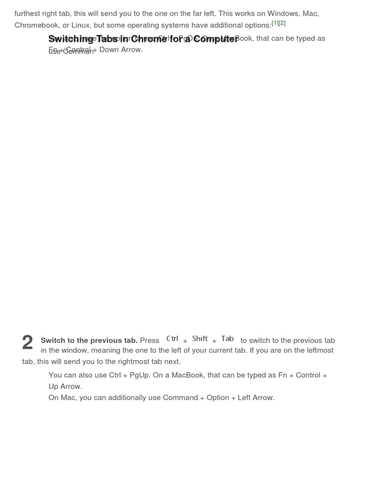 Switching Tabs in Chrome For A Computer: Switch To The Previous Tab ...