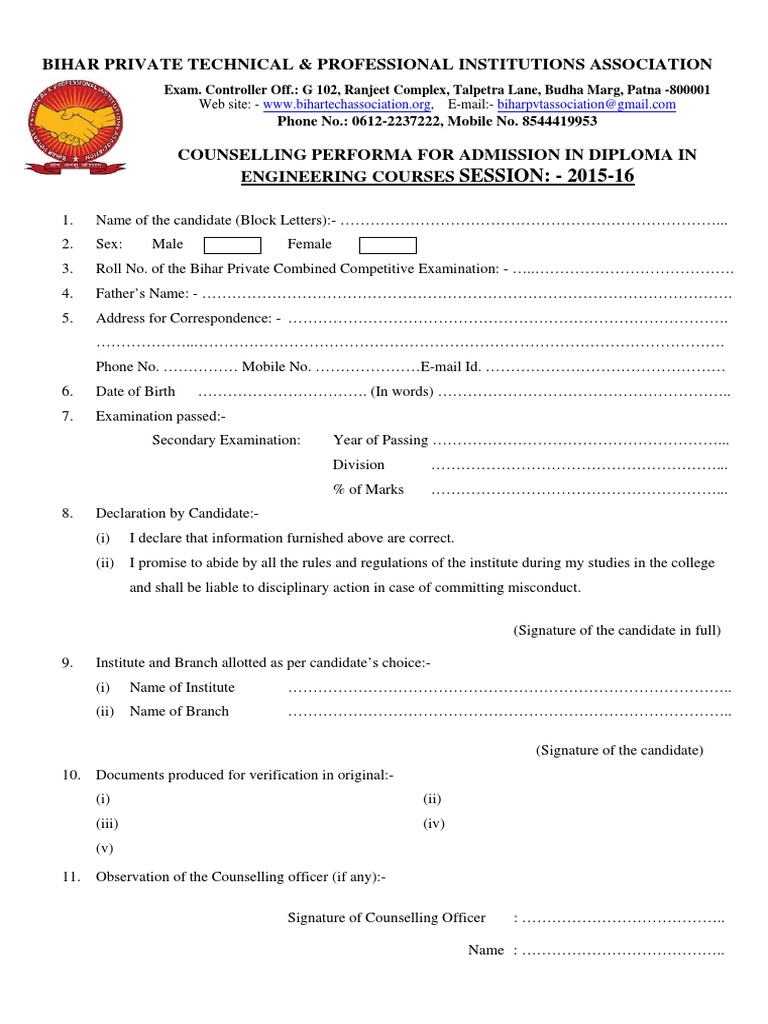 Counselling Form Diploma | PDF | Further Education