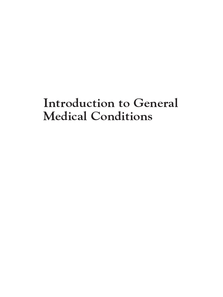 Introduction To General Medical Conditions | PDF | Pathology | Symptom