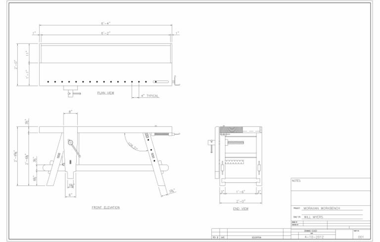 Moravian Workbench Plans Will Myers PDF | PDF