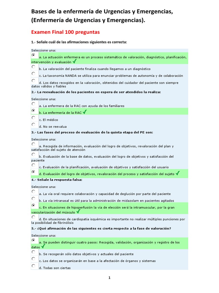 Test Final Bases De La Enfermería Urgencias Y Emergencias Descargar