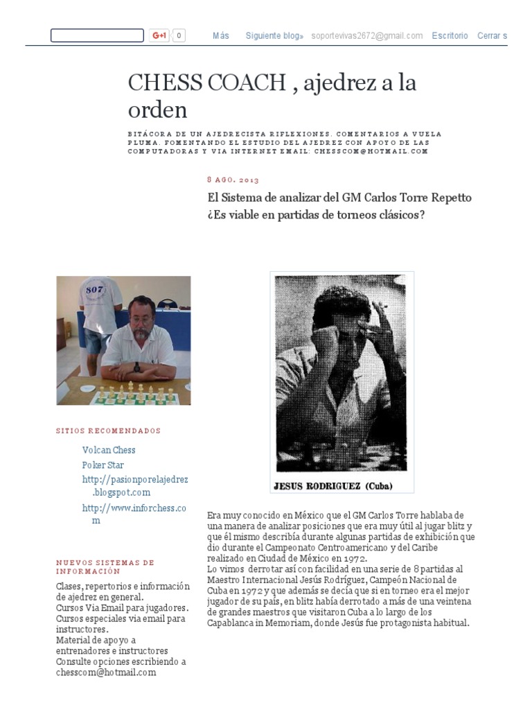 CHESS COACH, Ajedrez A La Orden - El Sistema de Analizar Del GM Carlos ...