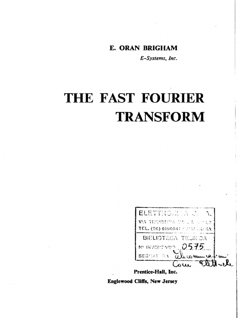 Brigham - Fast Fourier Transform PDF | PDF | Convolution | Fast Fourier ...