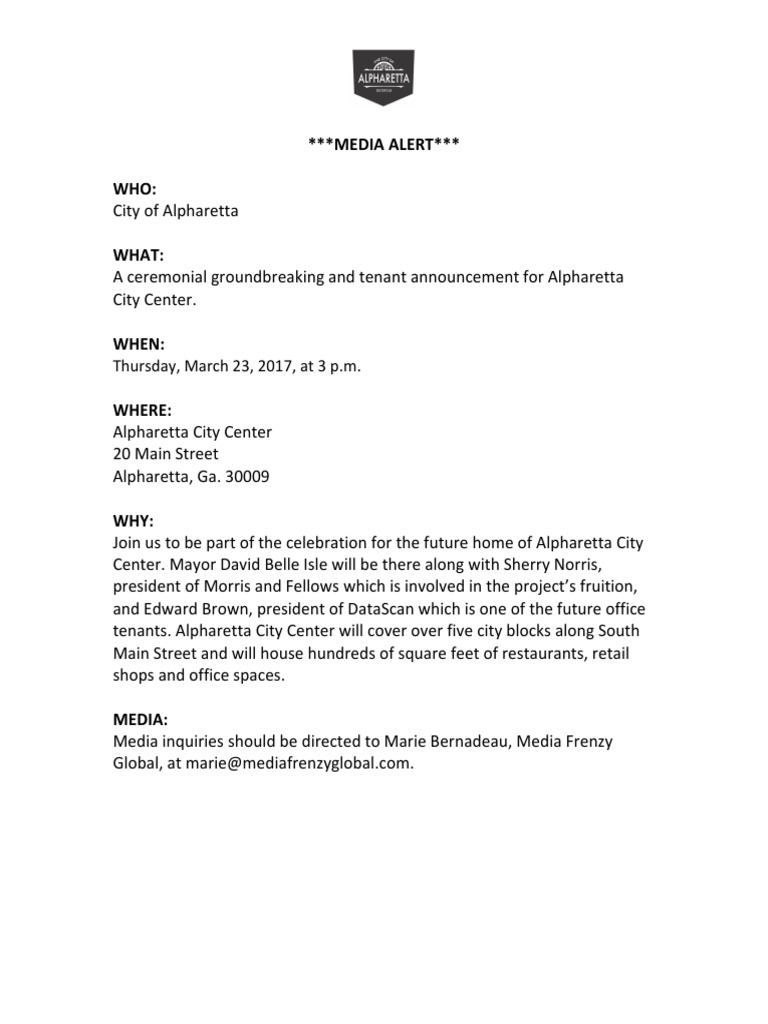 City Center Media Alert | PDF