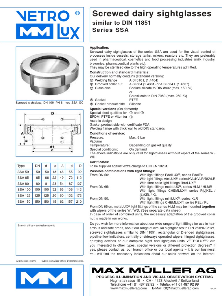 Vetrolux Din 11851 | PDF | Industrial Processes | Materials