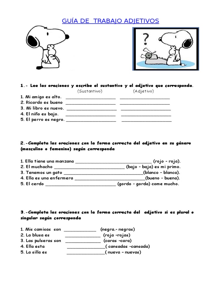Guia de Adjetivos | PDF