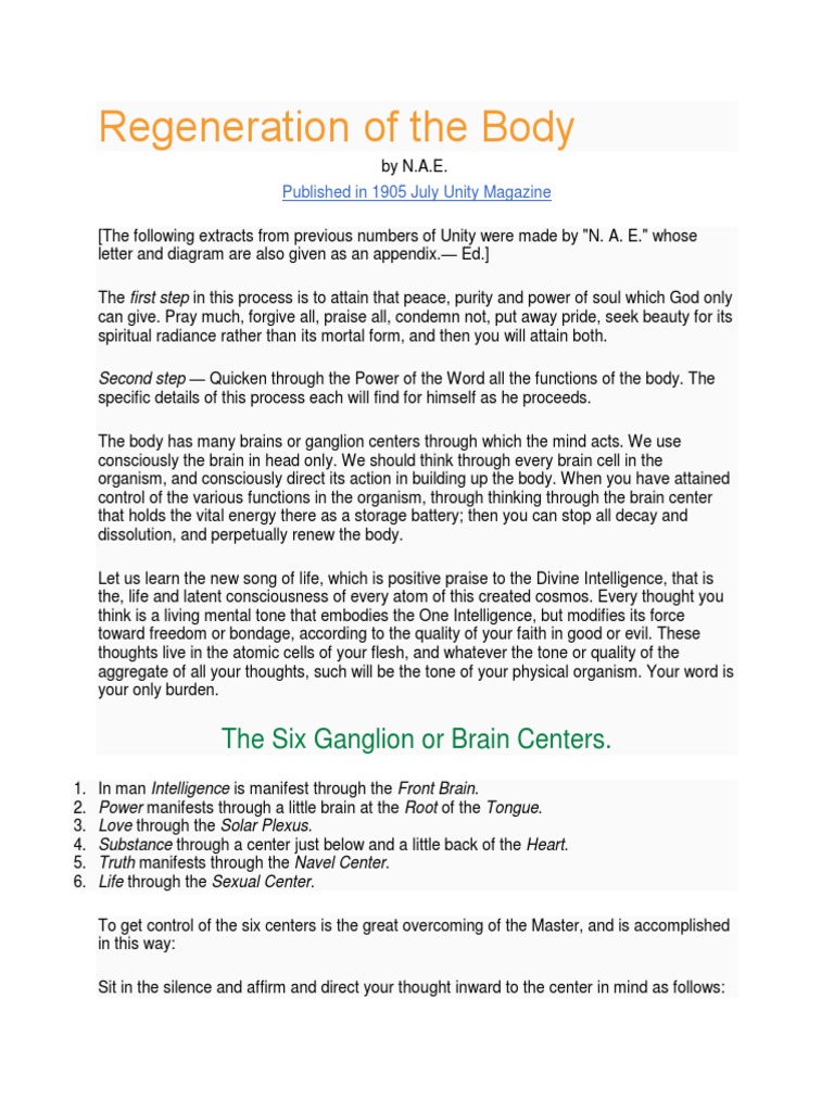 Regeneration of The Body | Download Free PDF | God | Soul