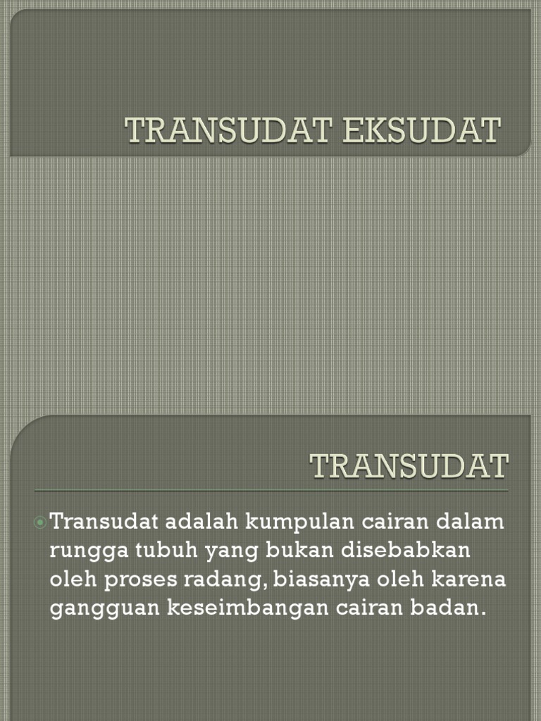 Transudat Eksudat | PDF