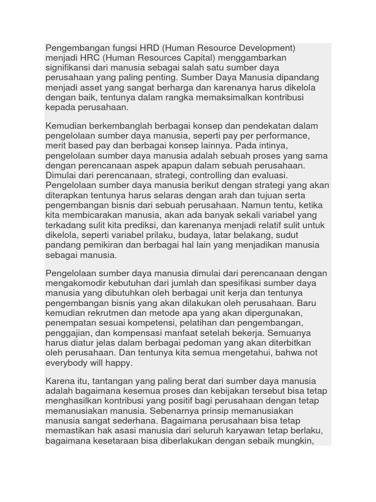 Pengembangan Fungsi HRD | PDF