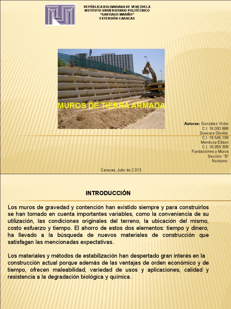 Muros de Tierra Armada | PDF | Falla (geología) | Tierra