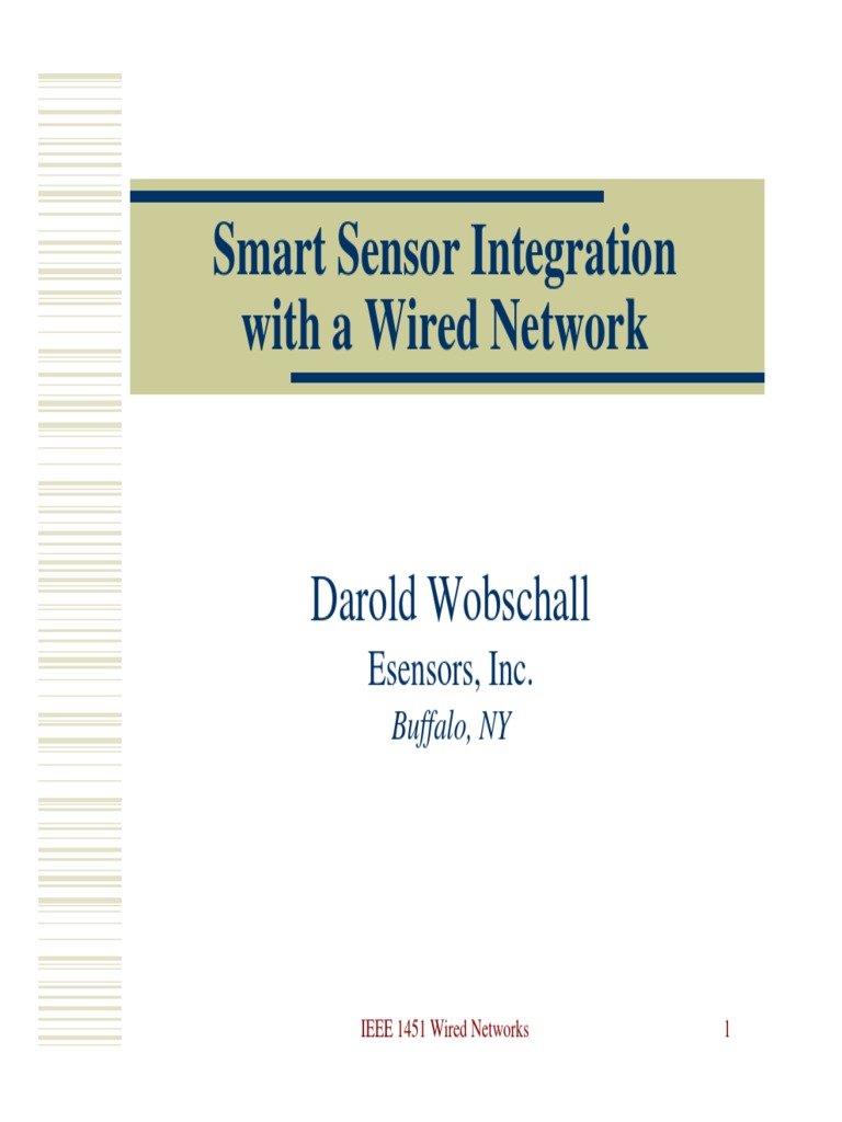Smart Sensor Integration With A Wired Network: Darold Wobschall | PDF ...
