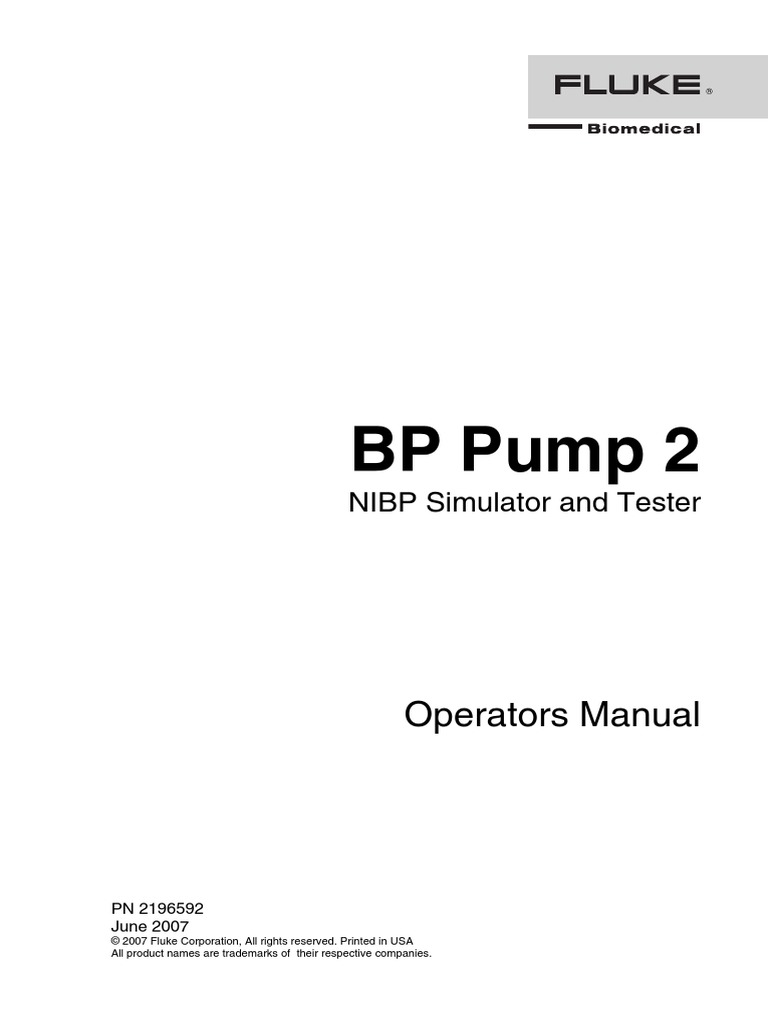 BP Pump 2: Operators Manual | PDF | Calibration | Ac Power Plugs And ...