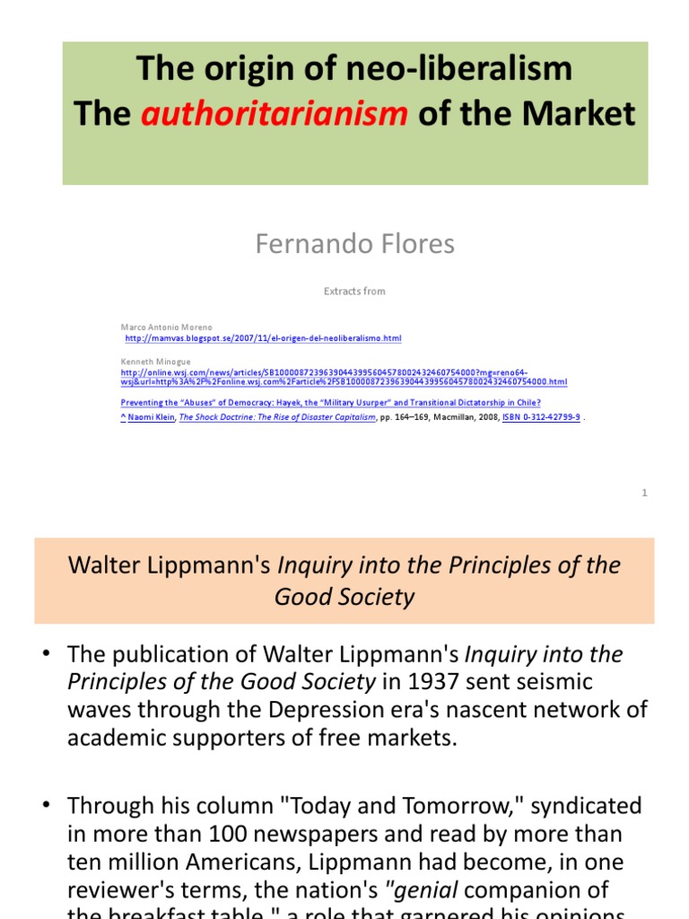 The origin of neo-liberalism and the Mont Pelerin Society | PDF ...